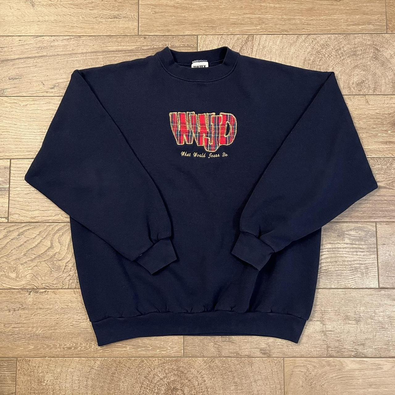 Vintage 1990’s WWJD What Would Jesus Do Crewneck... - Depop
