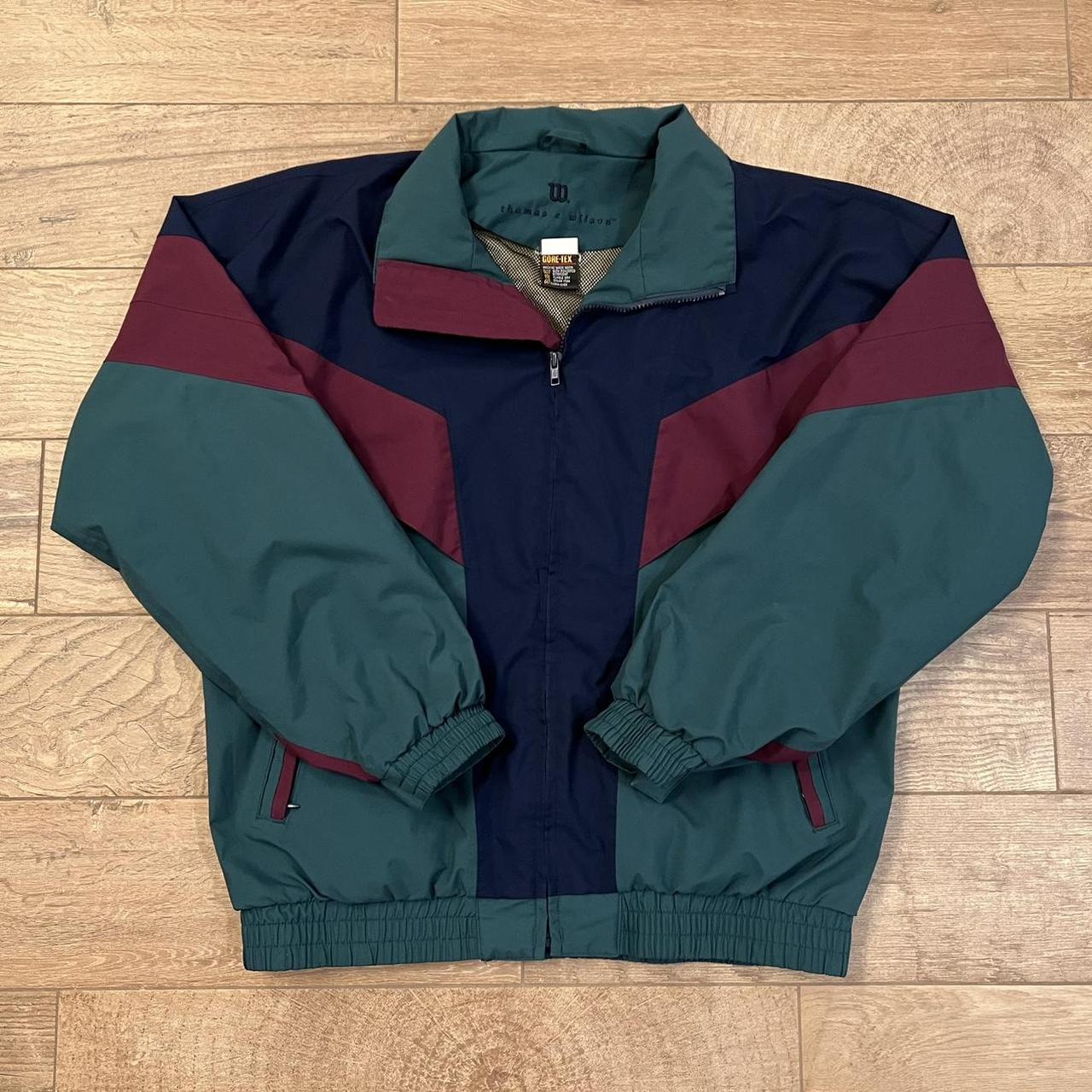 Wilson Men's Green and Burgundy Jacket | Depop