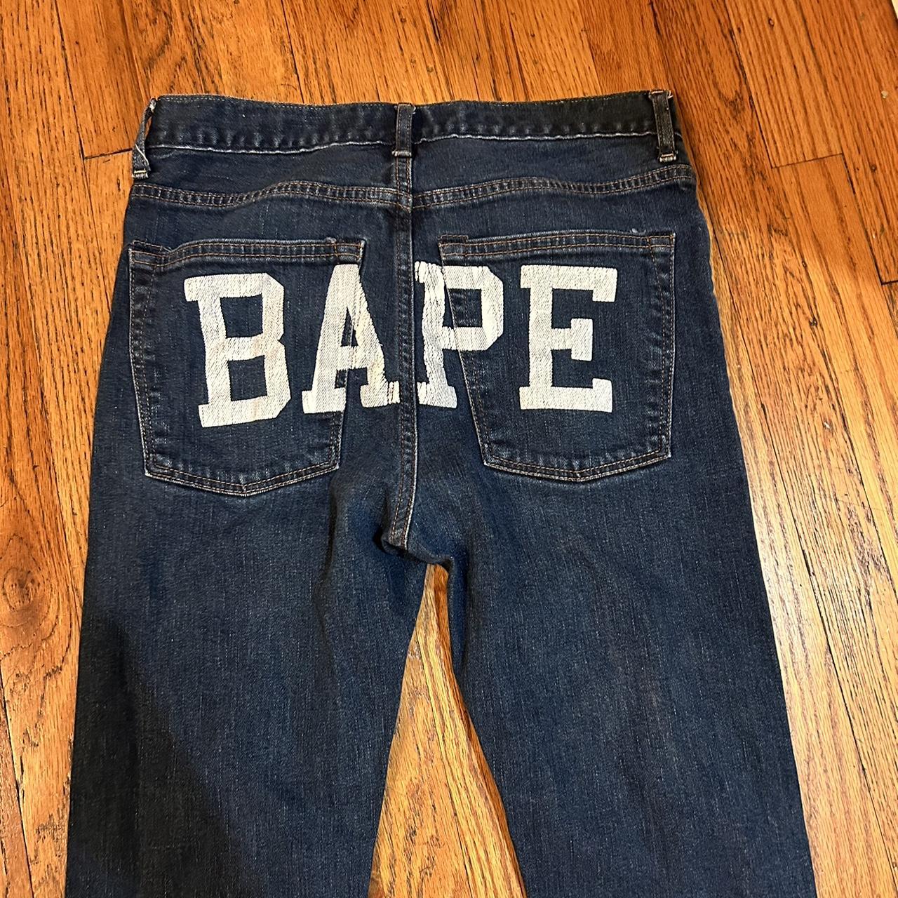 bape denim, excellent condition! size small, fits... - Depop