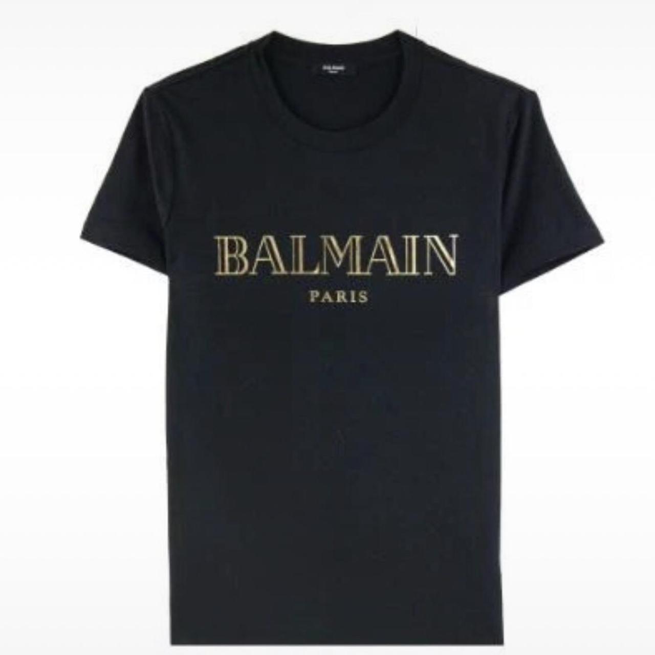 Men’s Balmain Original Gold Motif T-Shirt Brand... - Depop