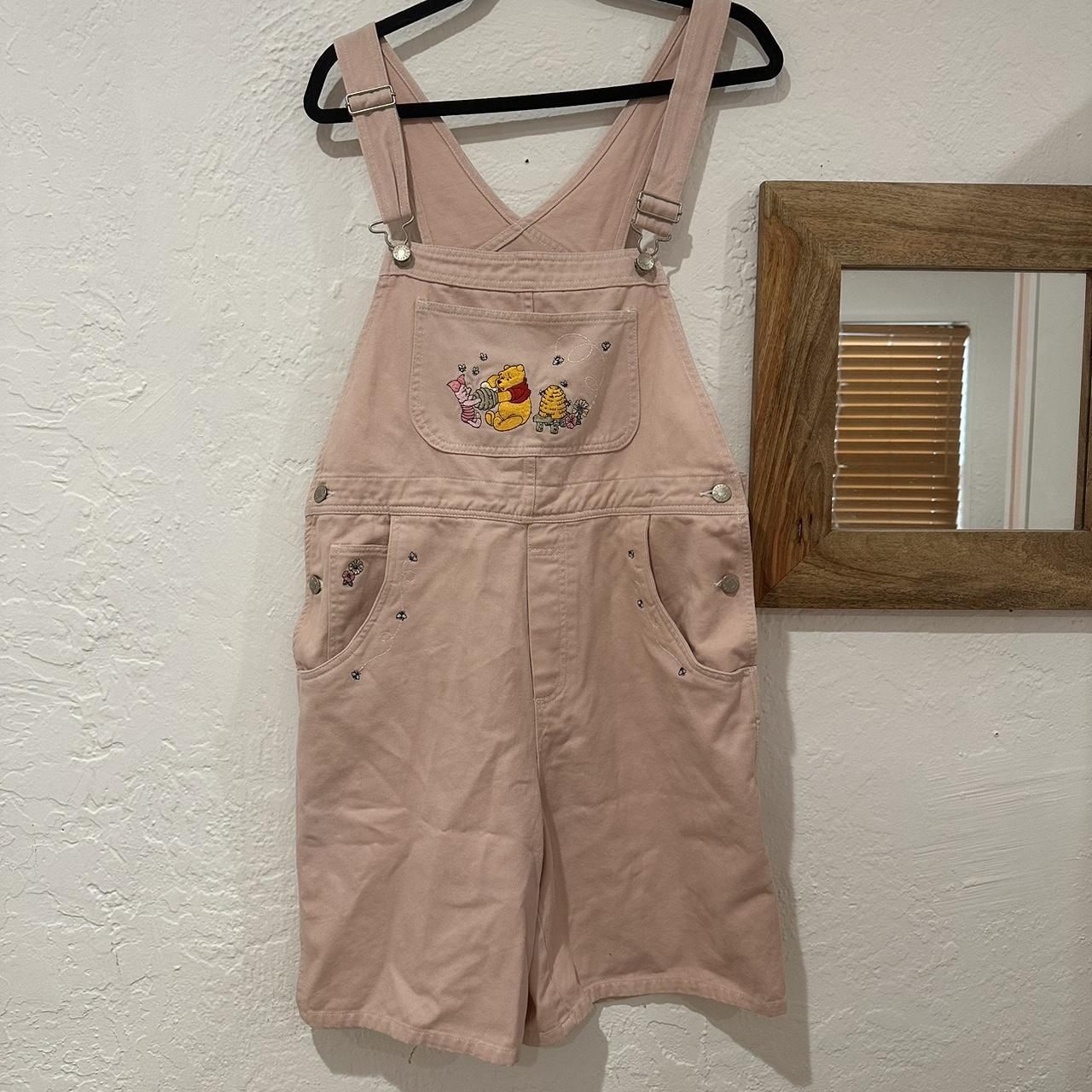 Winnie the Pooh light pink overalls, Size XL. A few... - Depop