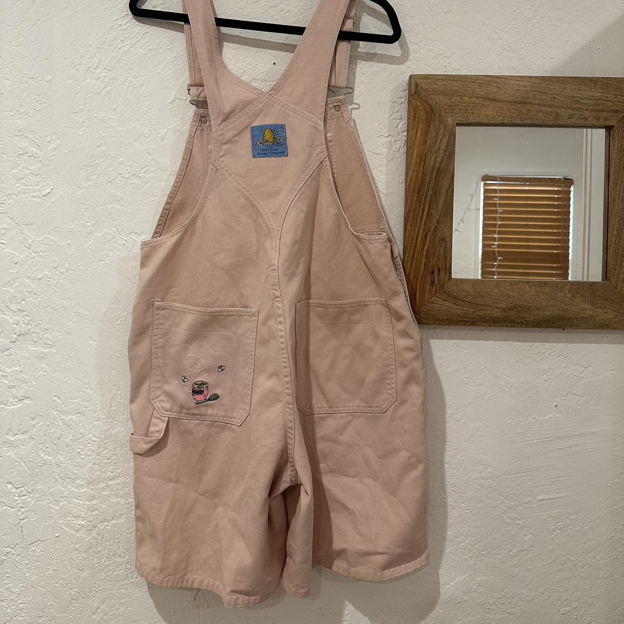 Winnie the Pooh light pink overalls, Size XL. A few... - Depop