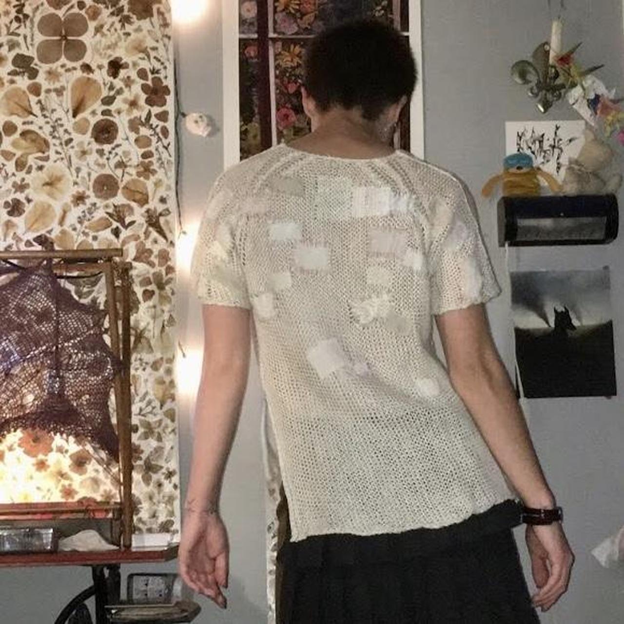 Undercover 2003ss SCAB collection white fishnet knit... - Depop