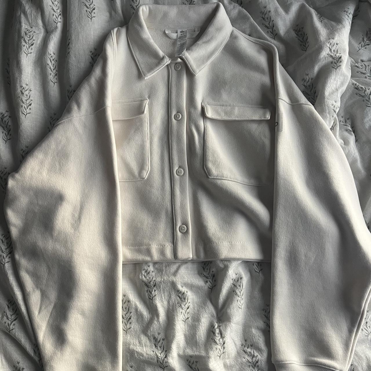 Alo Renown Heavy Weight Cropped Button-Up... - Depop