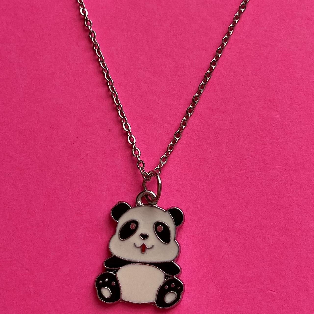 Silver Panda 🐼 Bear Necklace chain is stainless... - Depop