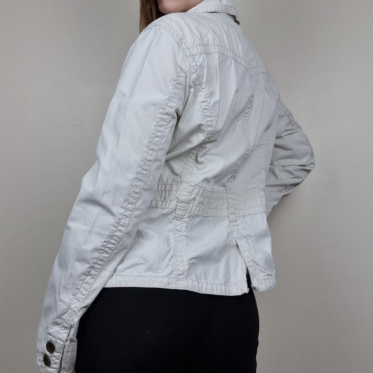 Espirit Women's White and Grey Jacket | Depop