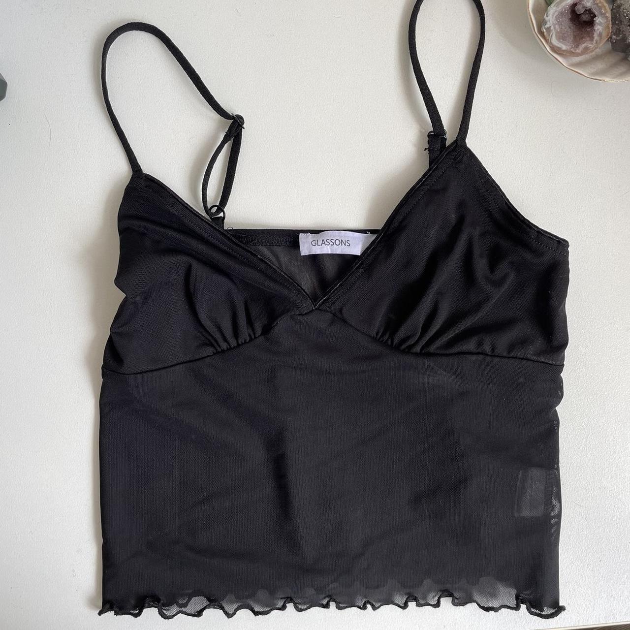 Glassons mesh singlet with adjustable straps Bra... - Depop