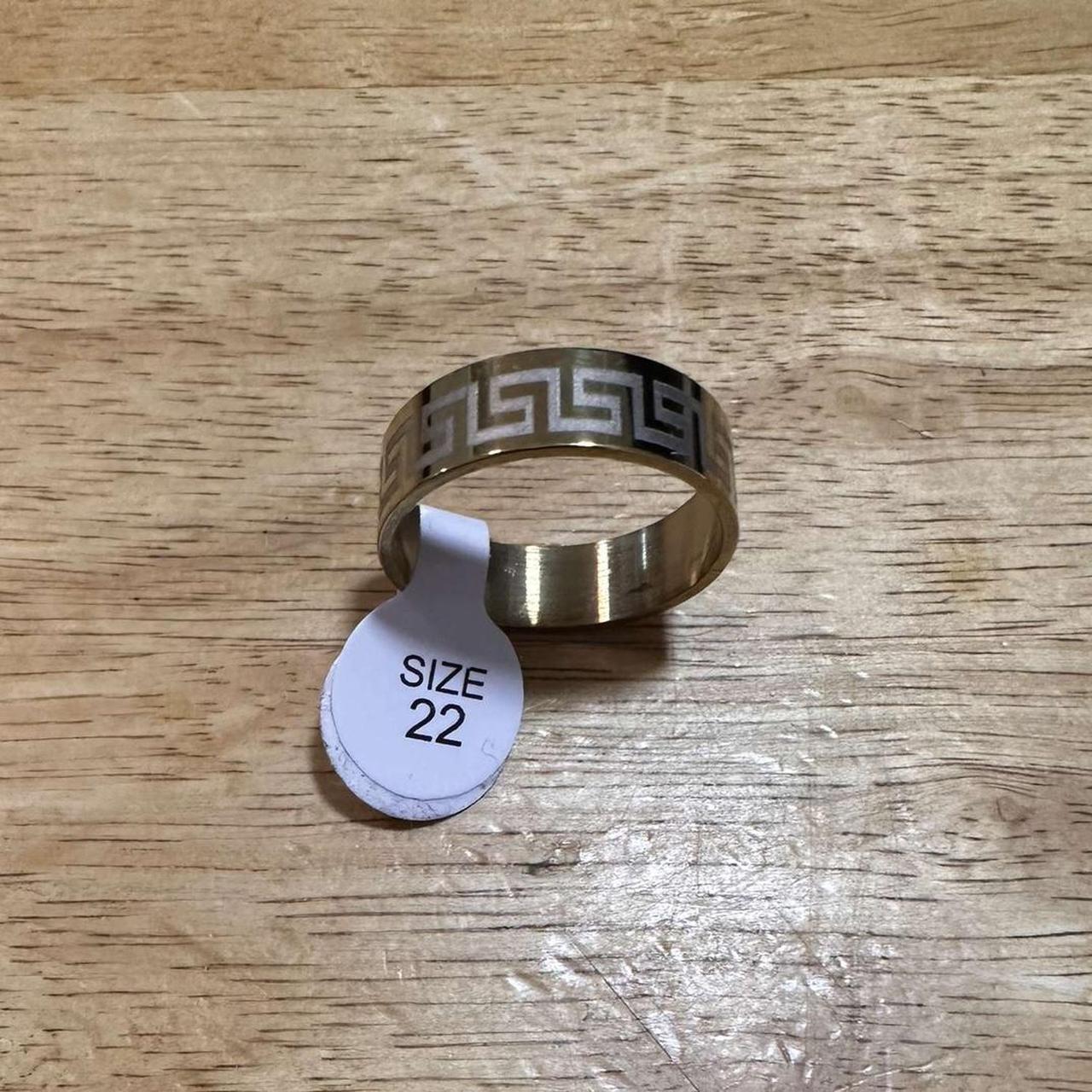Gold Stainless Steel Ring Size 22 (message me for... - Depop