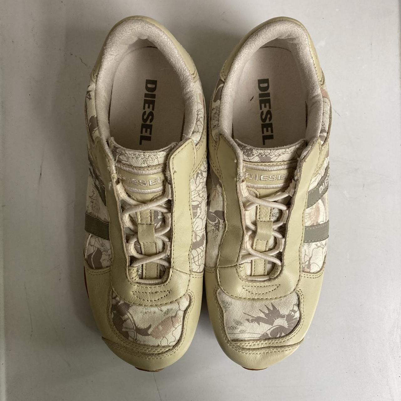 Early 2000s Y2K Diesel Frou slip on trainers. Cream... - Depop
