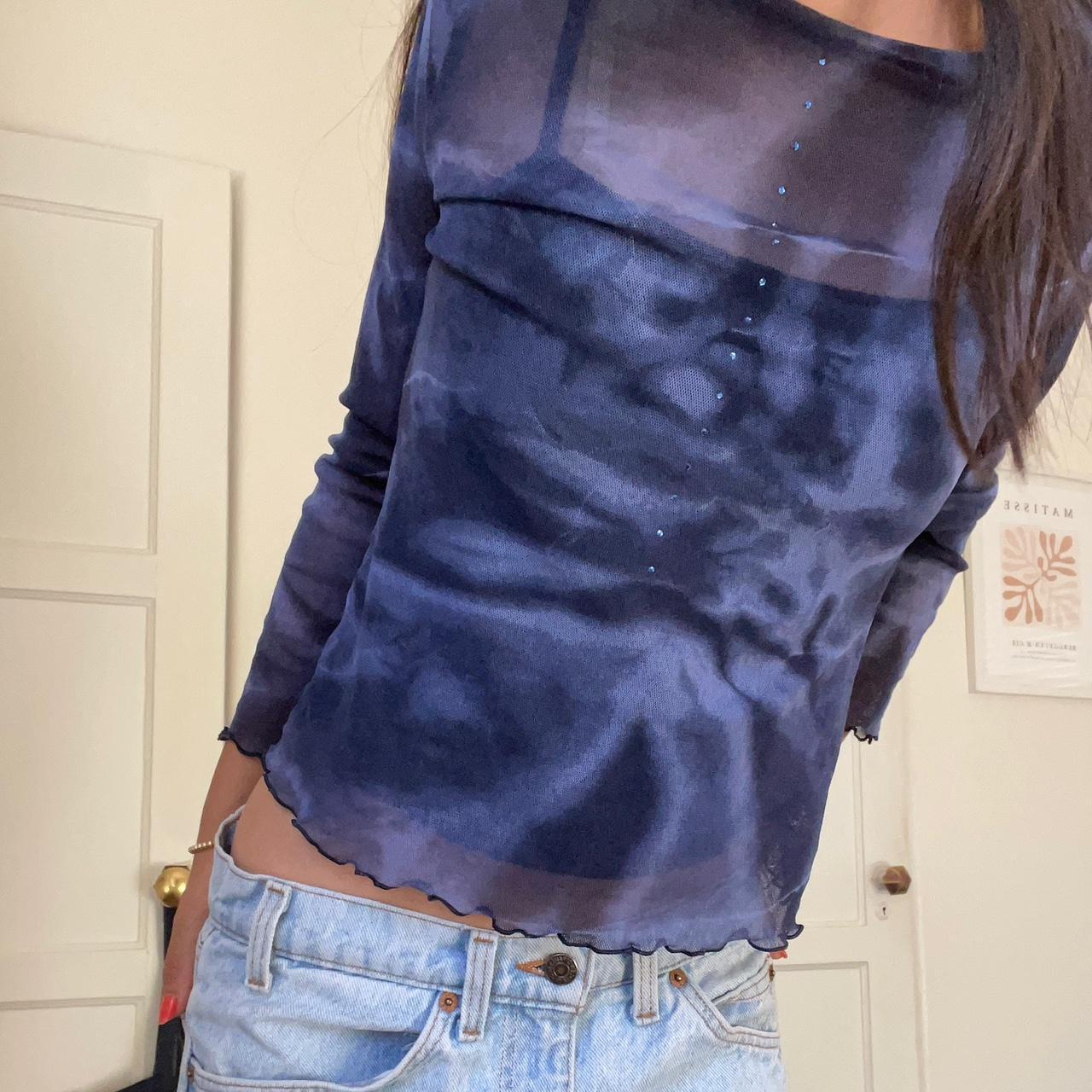 Vintage 2000s mesh print t-shirt (XS-M) By Roberta... - Depop