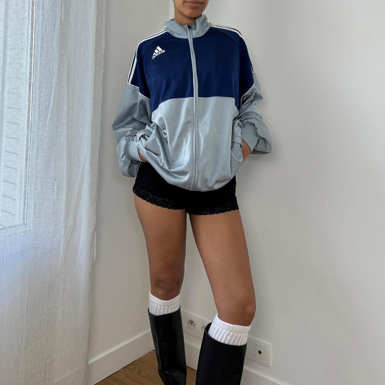 Vintage Adidas Oversized Two-Tone Track Jacket (One... | Depop