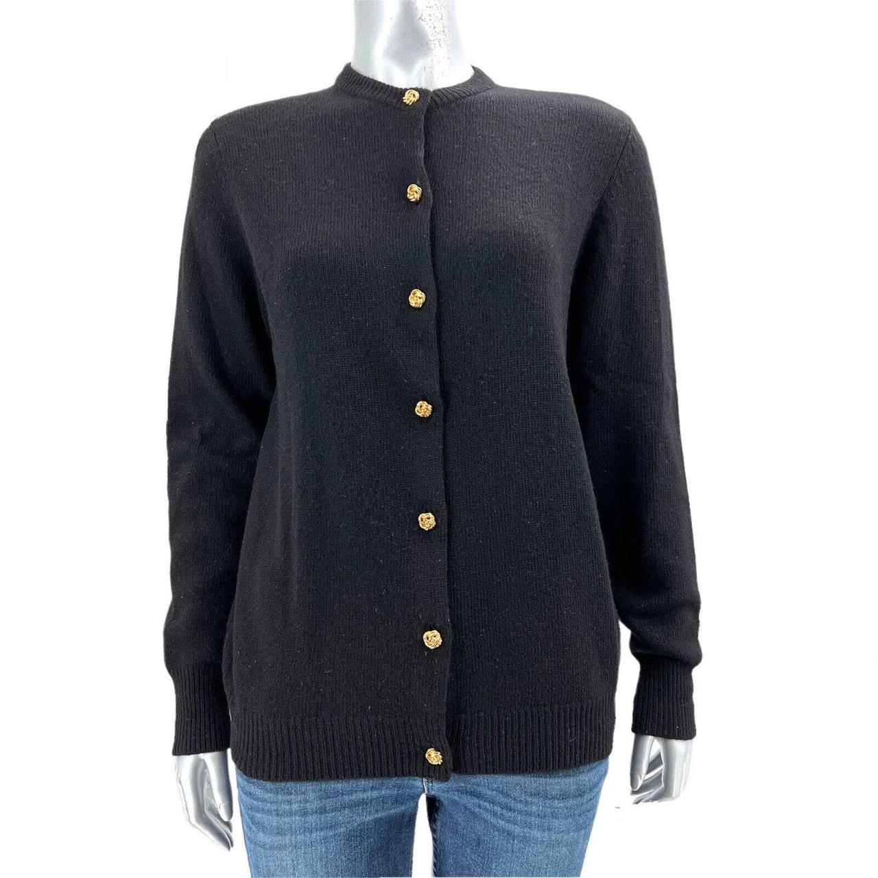 Vintage Nieman Marcus Black Cashmere Long Sleeve... - Depop