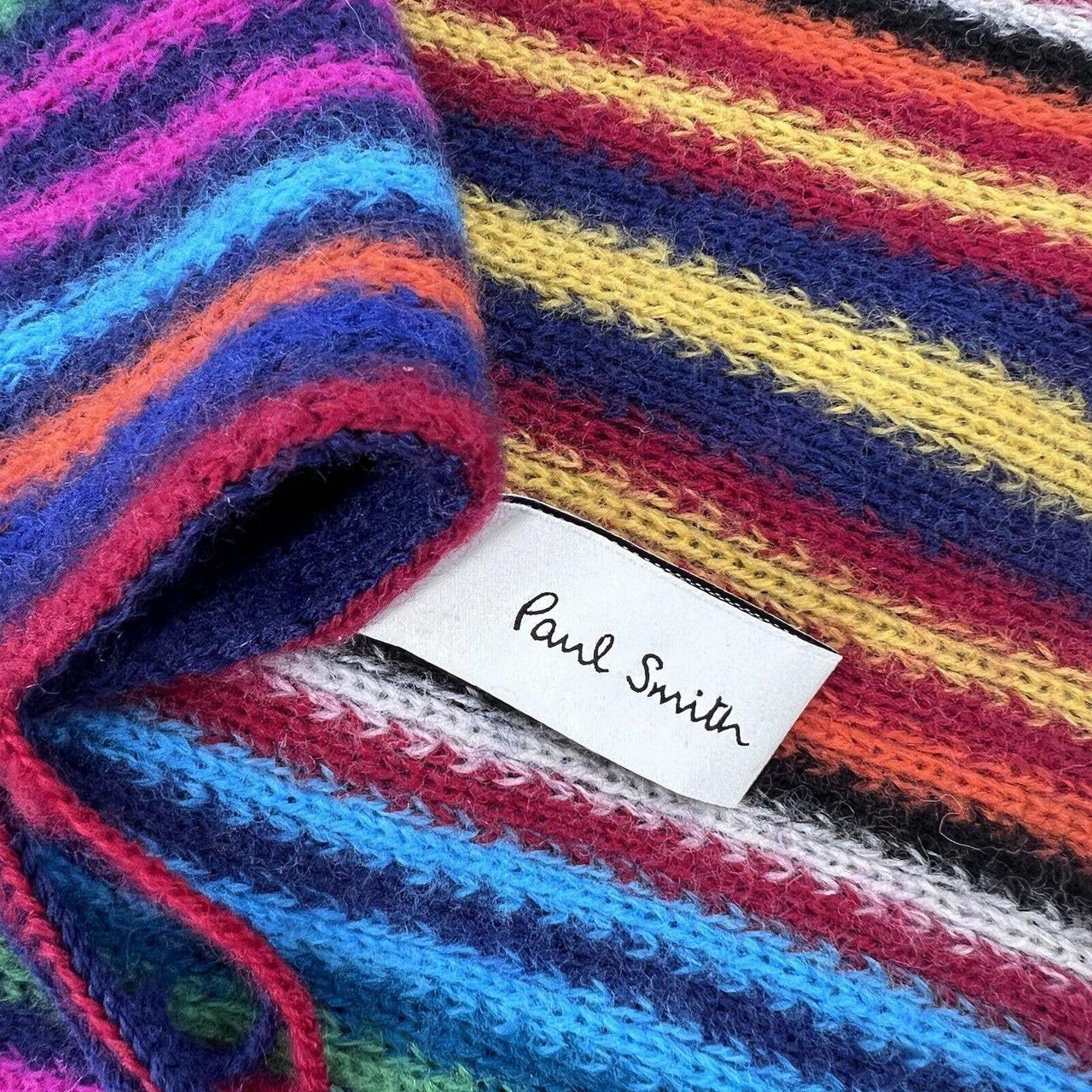Paul Smith Colorful Rainbow Edge Wool Reversible... - Depop