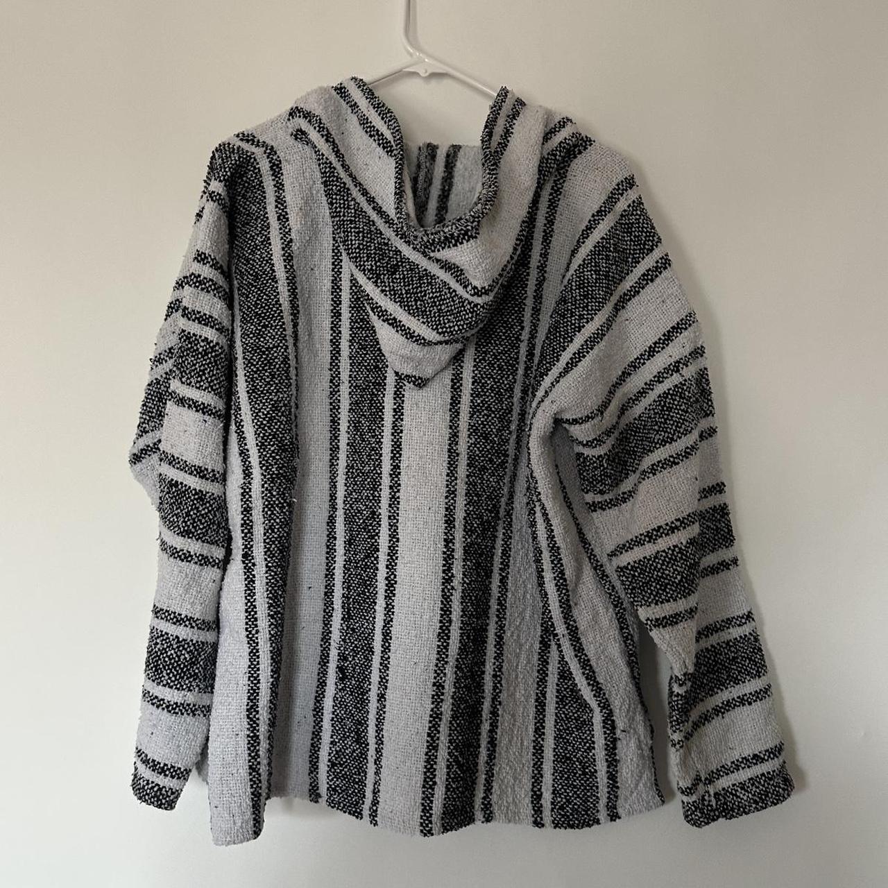 White and black drug rug style hoodie made in... - Depop