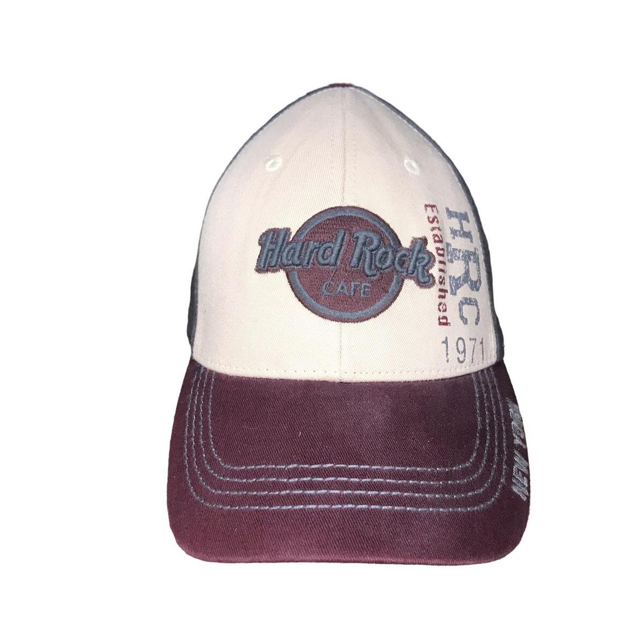 Y2K Hard Rock Cafe Hat Features color block panels... - Depop