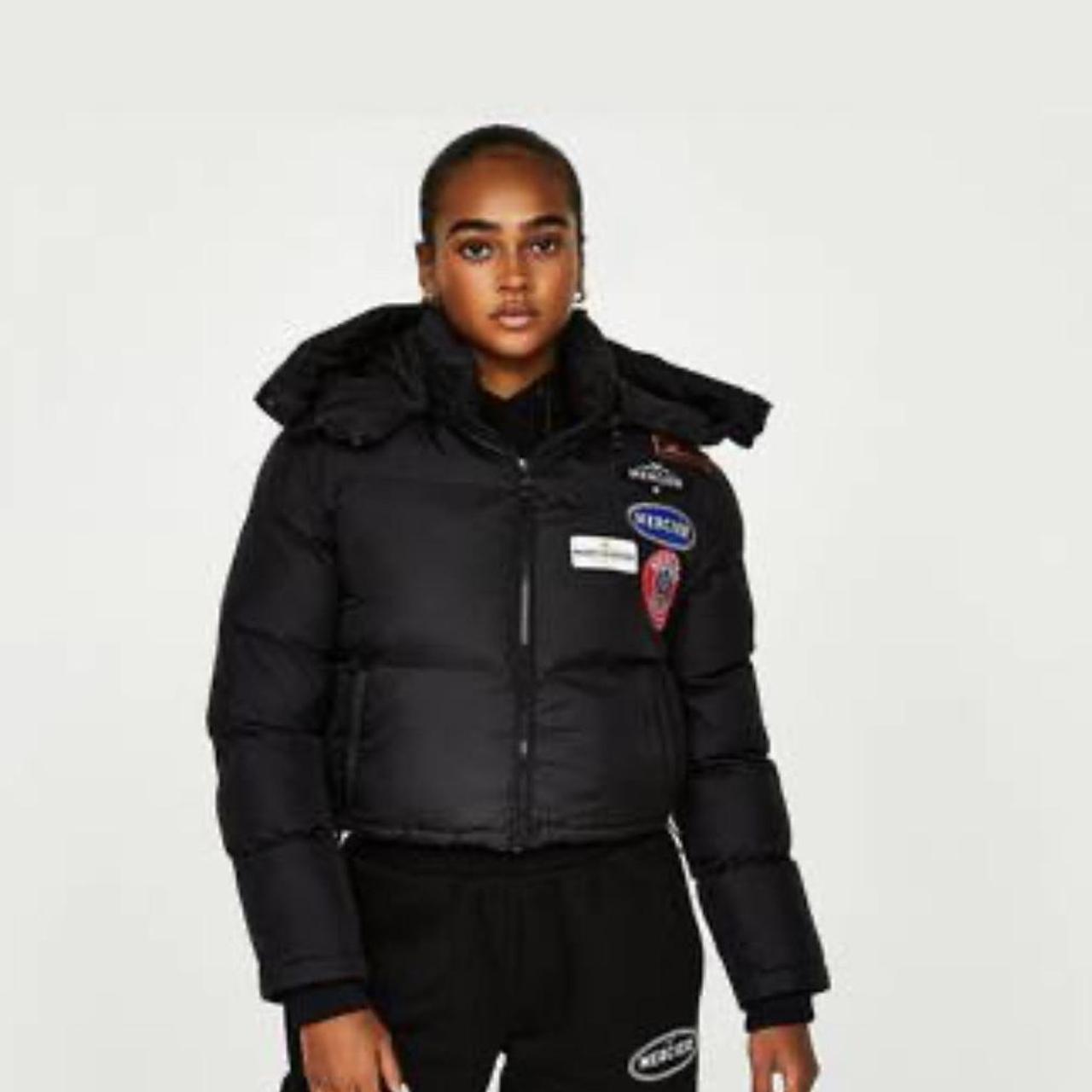 MERCIER cropped puffer badge jacket - -New with... - Depop