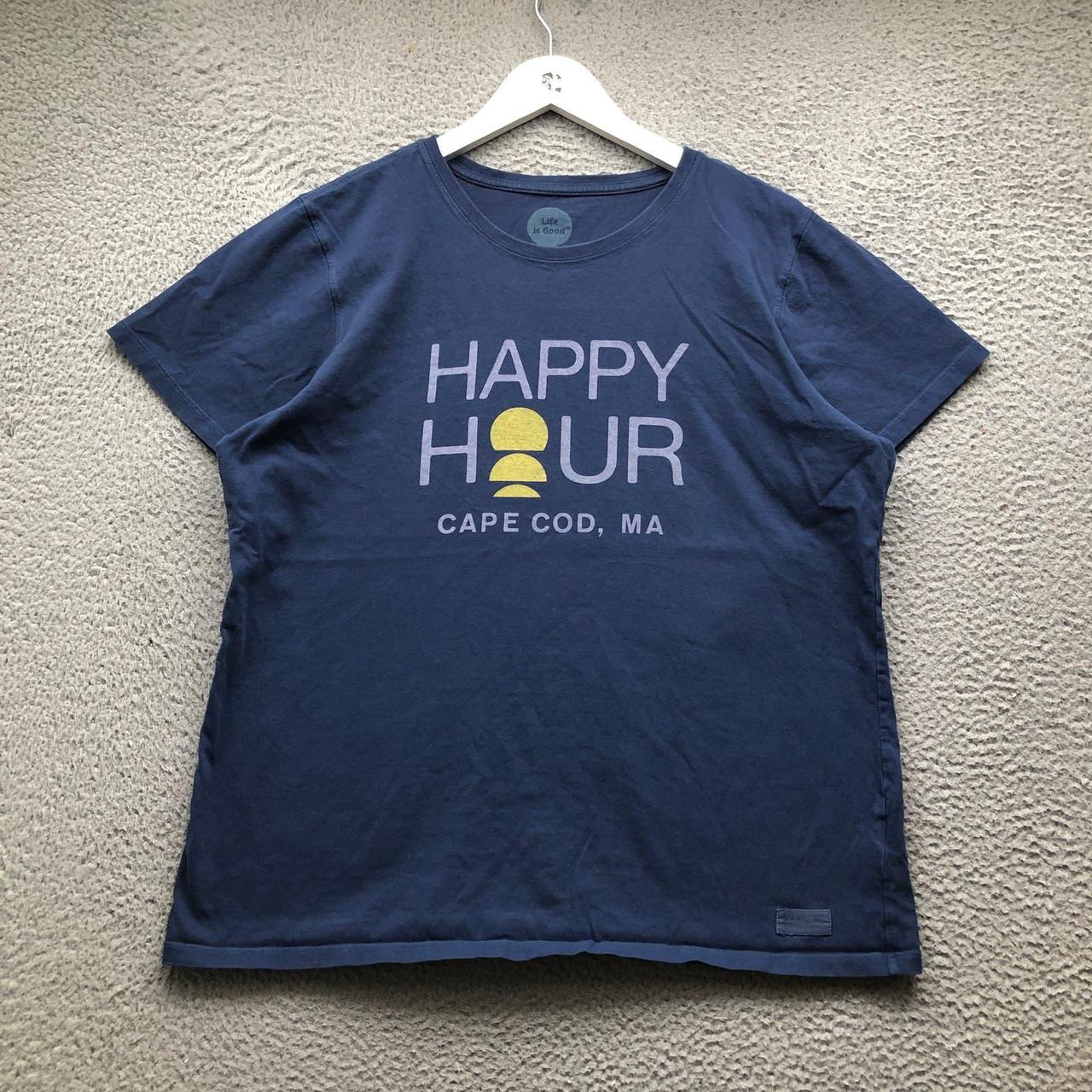 Life is Good Happy Hour Cape Cod MA T-Shirt Women's... - Depop