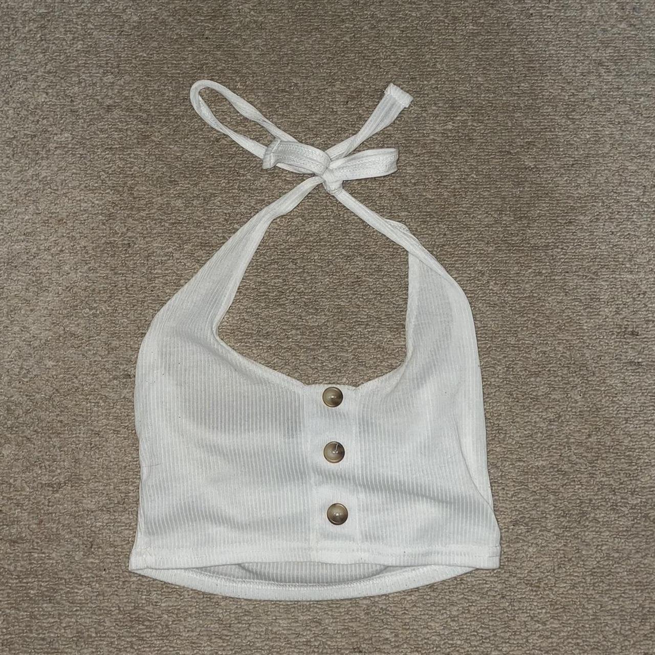 plt halterneck button up top perfect for summer... - Depop