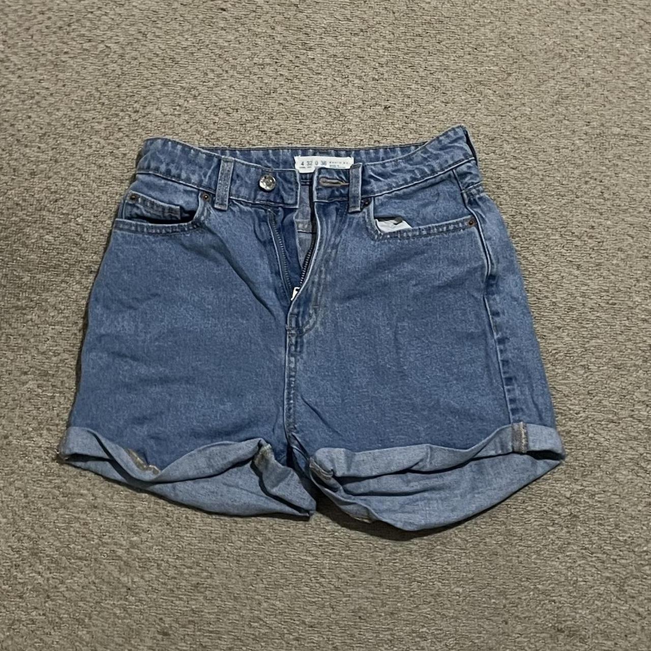 primark denim ‘mum’ shorts size 4 worn a few times... - Depop