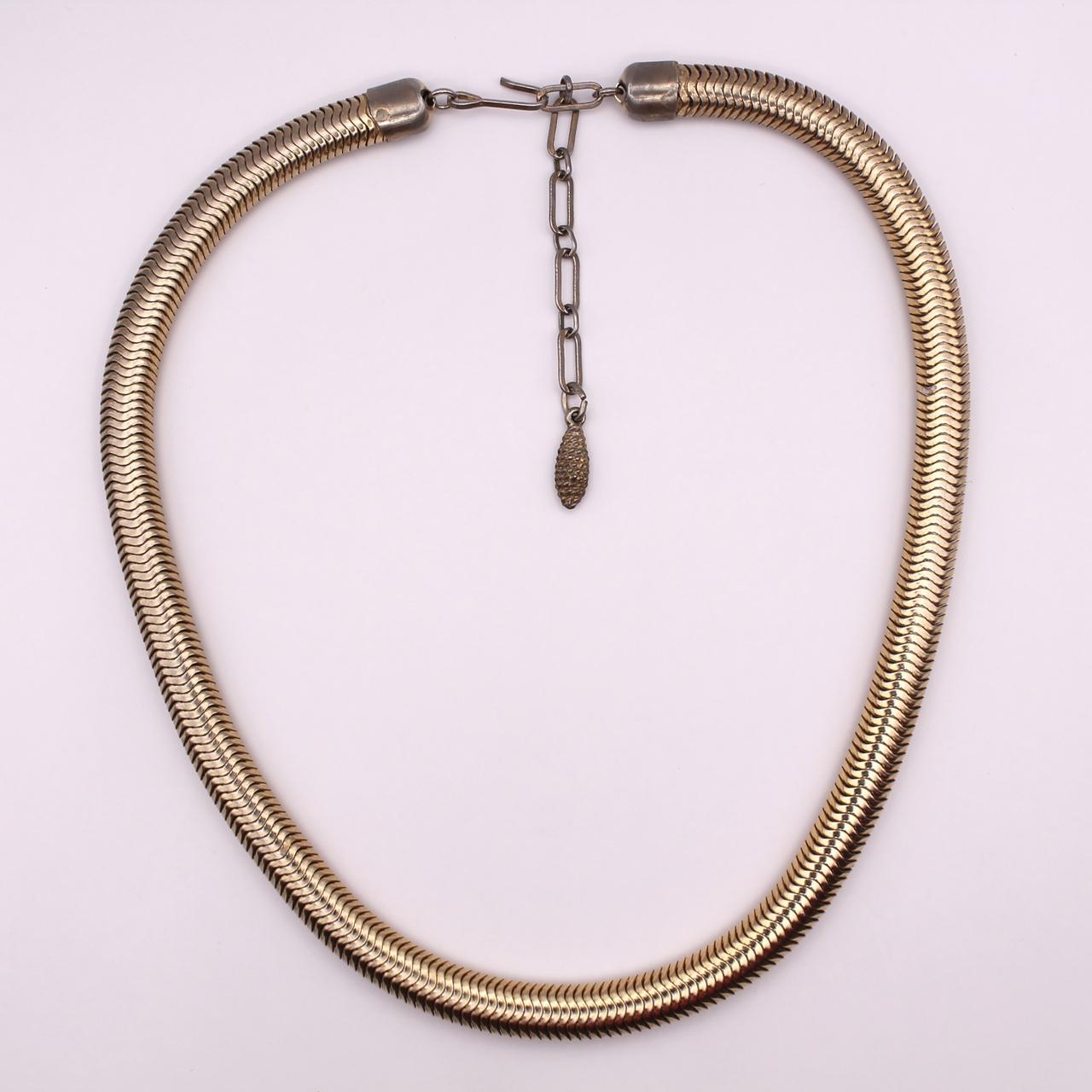 Thick gold snake chain choker necklace 15”-18”... - Depop