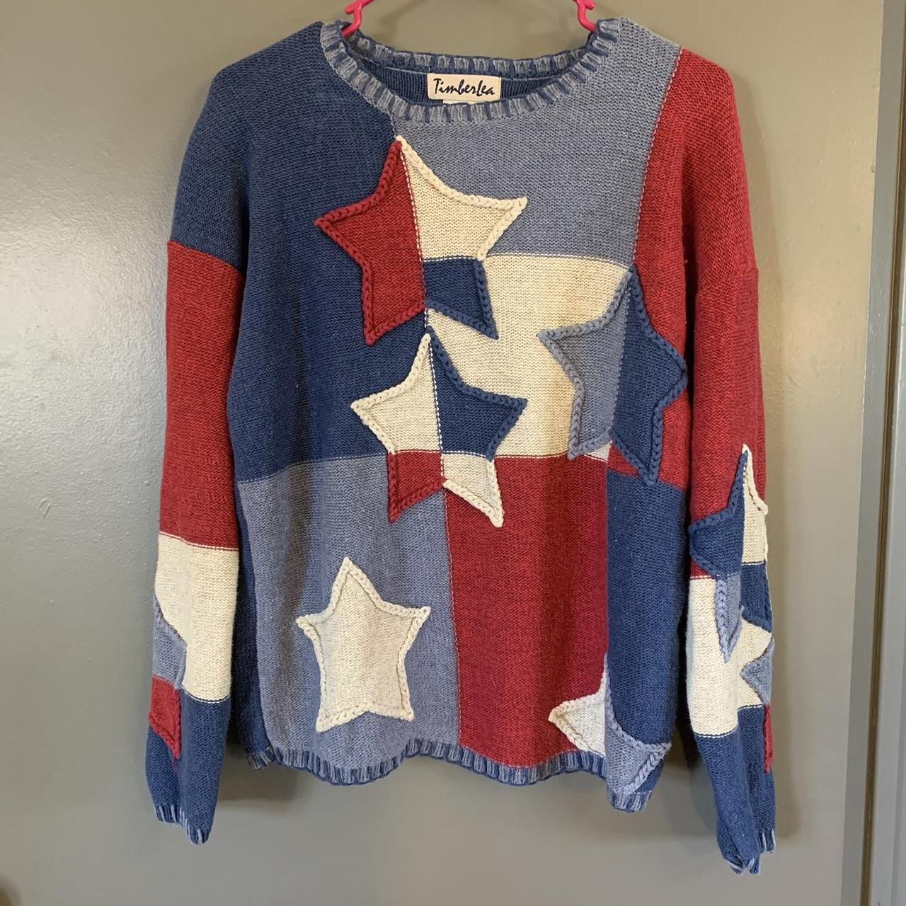 Beautiful vintage sweater with stars stitched on the... - Depop