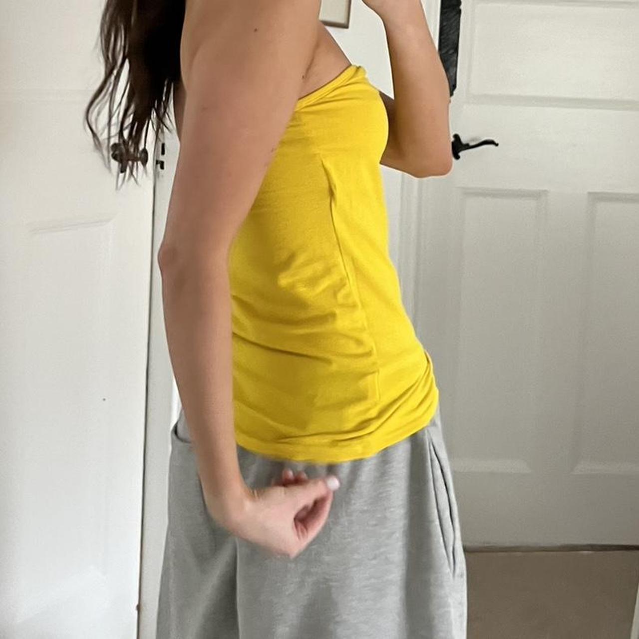 Yellow runch front bandeau top seen on size 8... - Depop