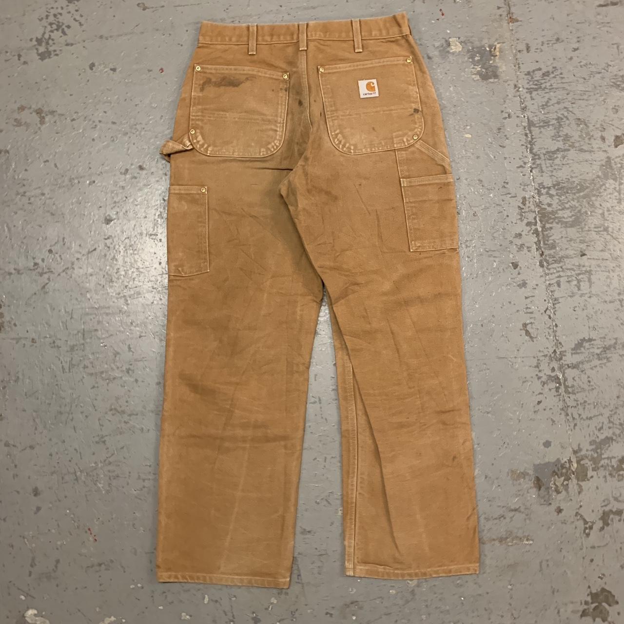 Vintage Carhartt Double Knee Carpenter Jeans. Size:... - Depop