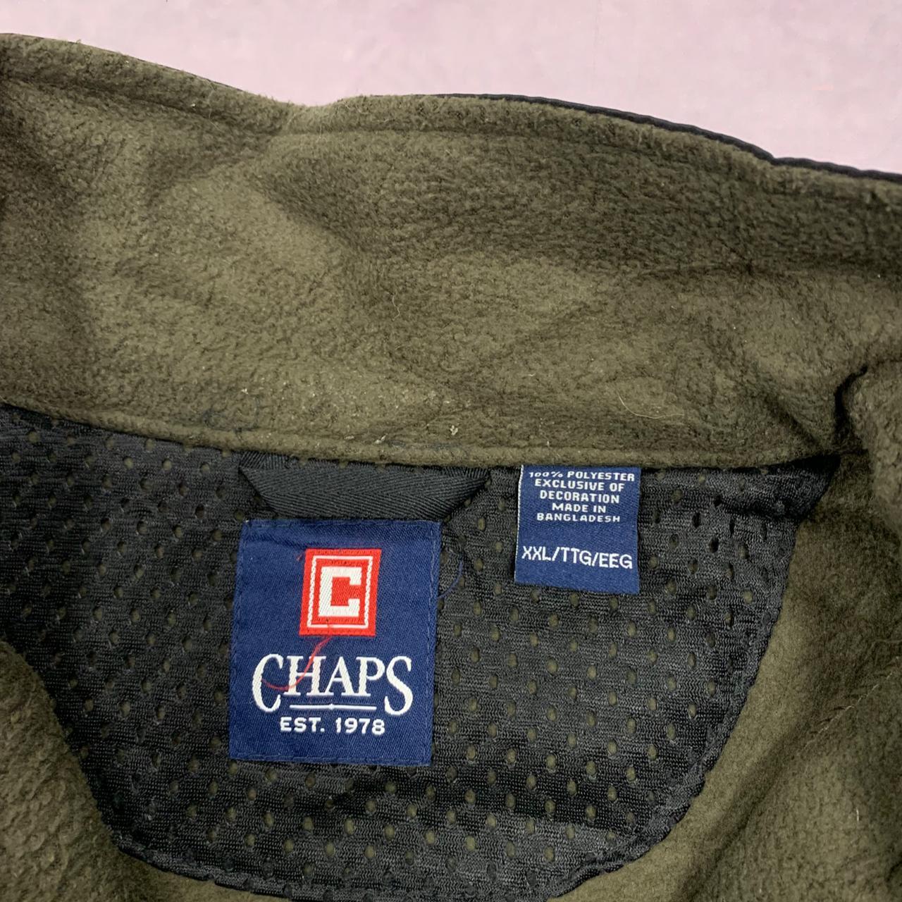 Chaps Fleece zip up fleece sweatshirt with logo... - Depop