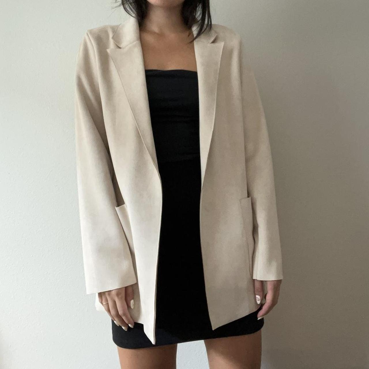 Suede Zara flowy blazer Worn once Size xs #blazer... - Depop