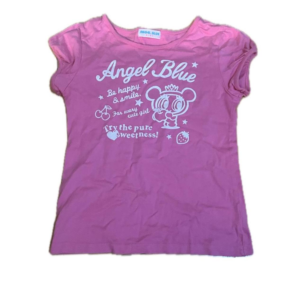 Pink Angel Blue Short Sleeve Top Size 140 Cm Which Depop