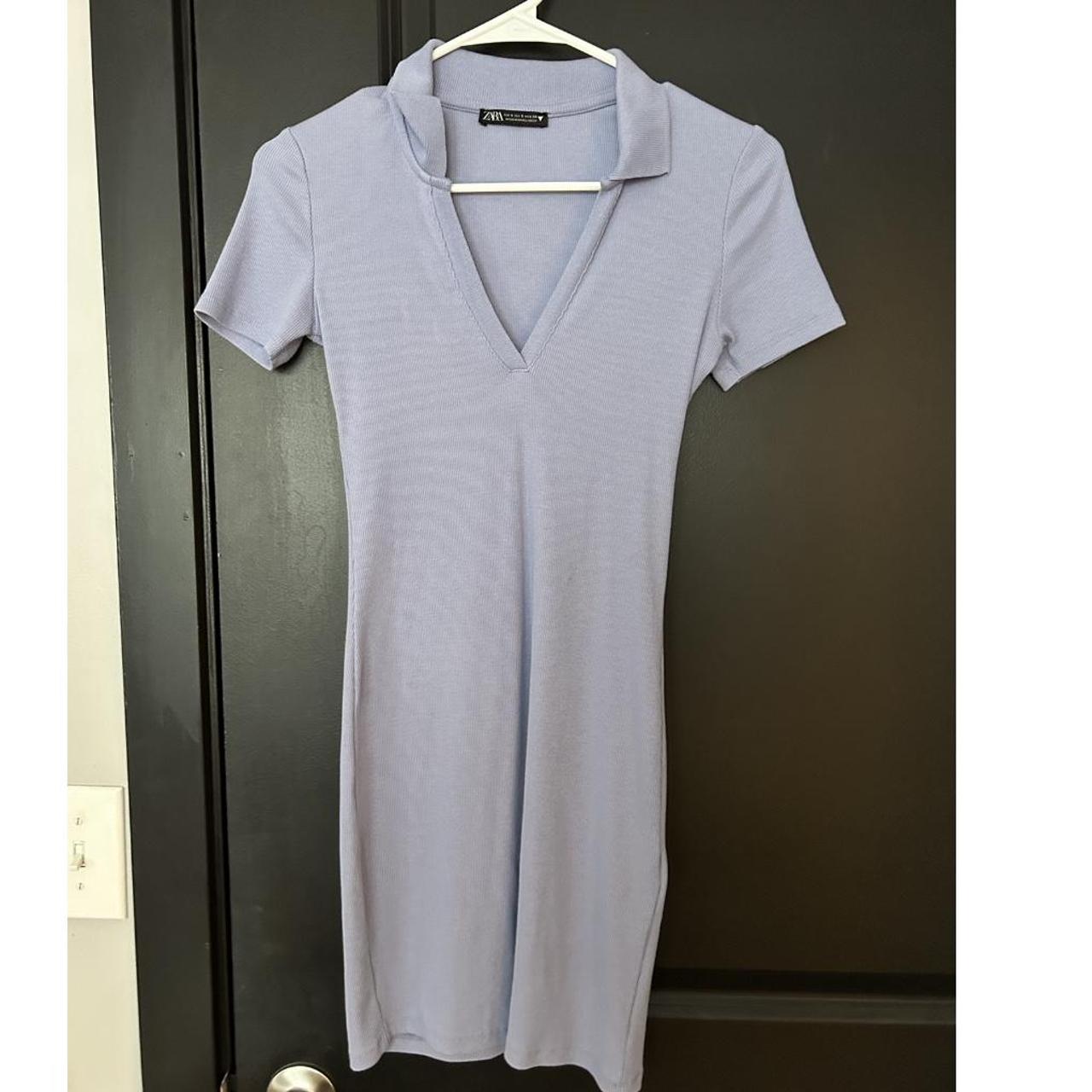ZARA PURPLE/LIGHT BLUE BODYCON DRESS #bodycon #zara... - Depop