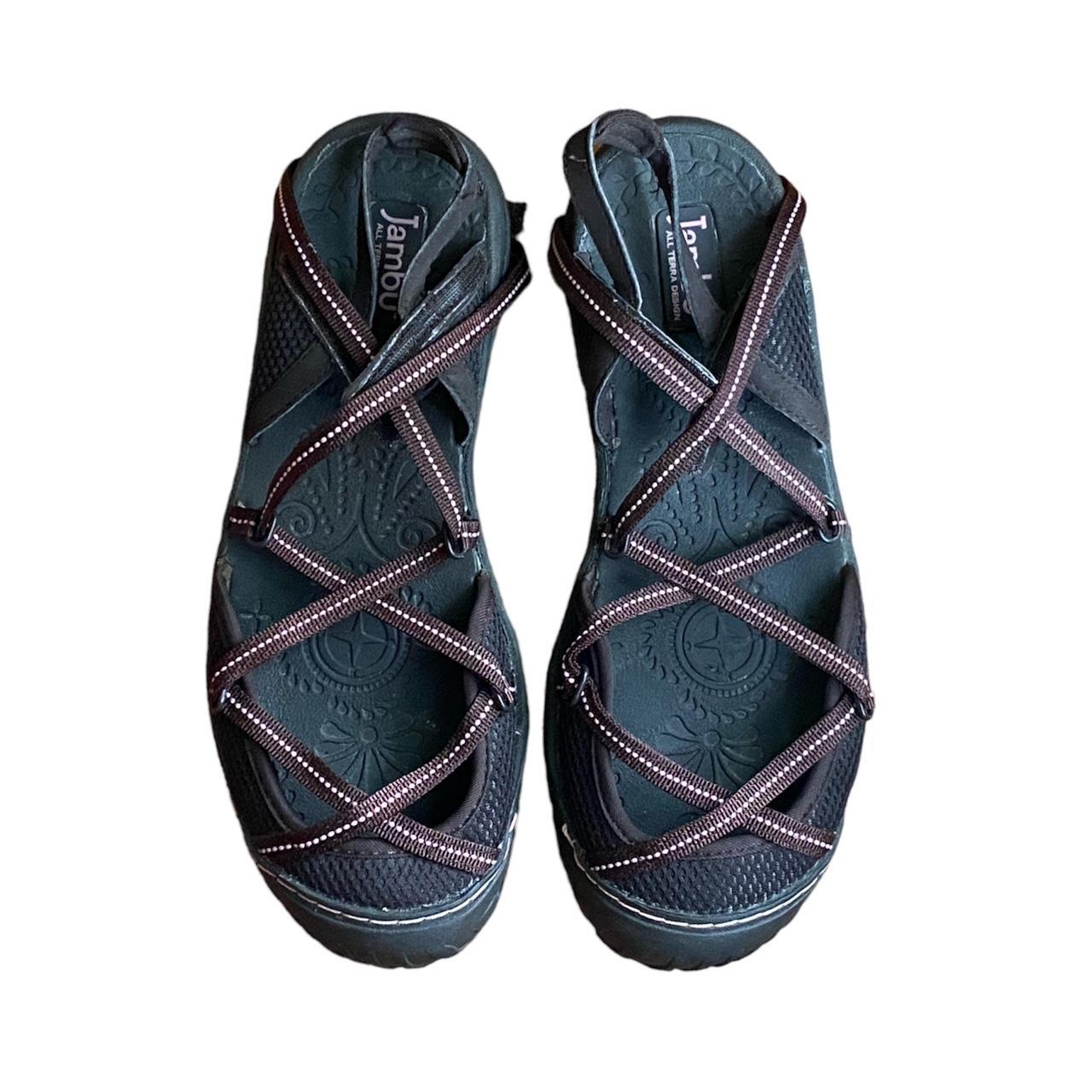 grey/purple j-41 jambu mesh strappy sport ballet... - Depop