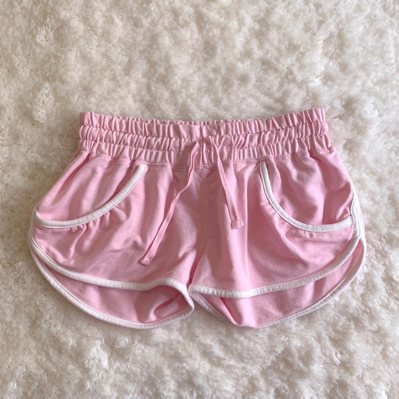 Womens Pink And White Shorts Depop