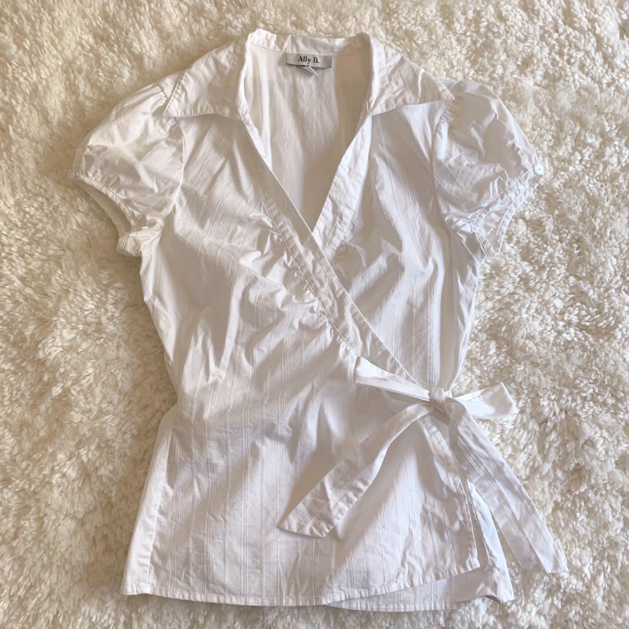 Ally B Women's White Blouse | Depop