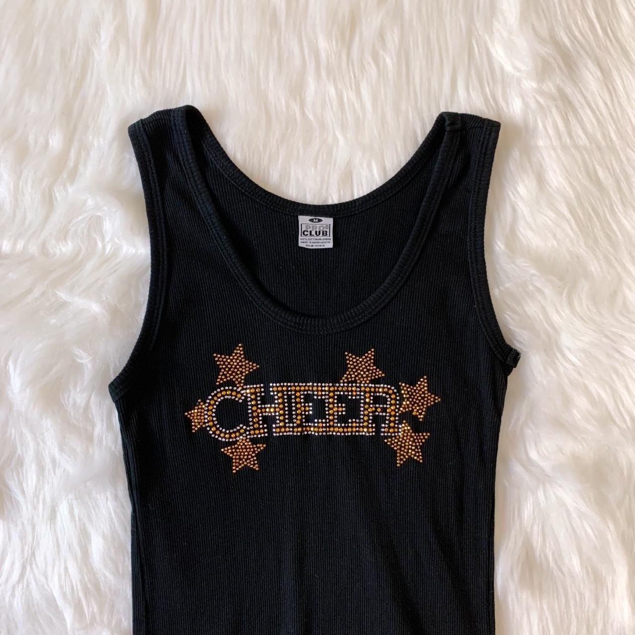 Y2K rhinestone ‘Cheer’ tank top 🧡 ᝰ Size S fits... - Depop