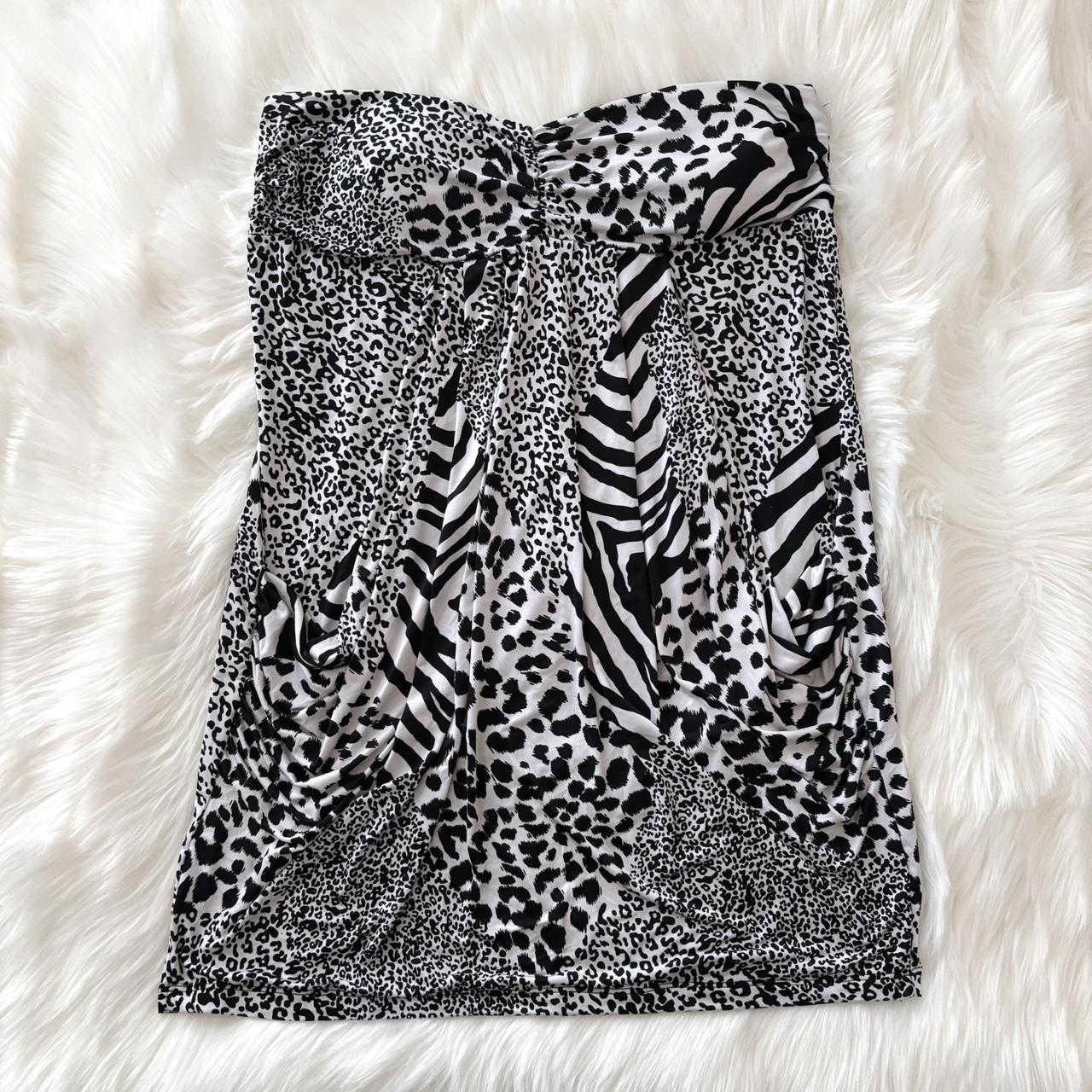Black and white patchwork animal print... | Depop