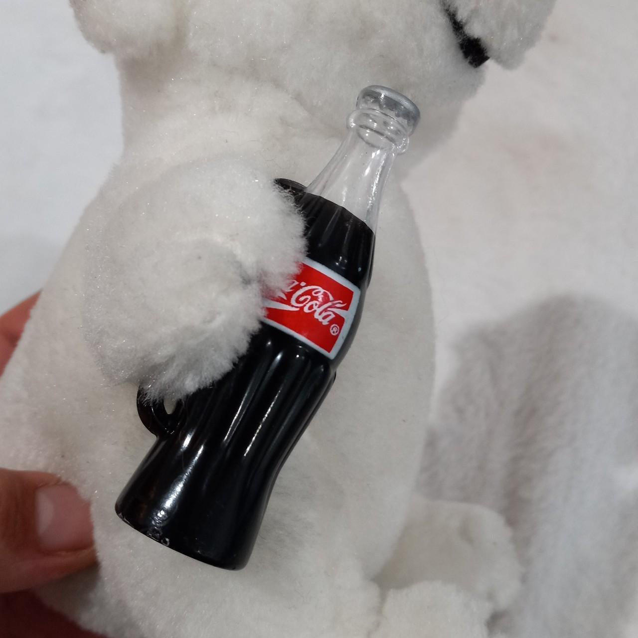 Small bear coca cola plush Size: 6" Plush is worn... | Depop