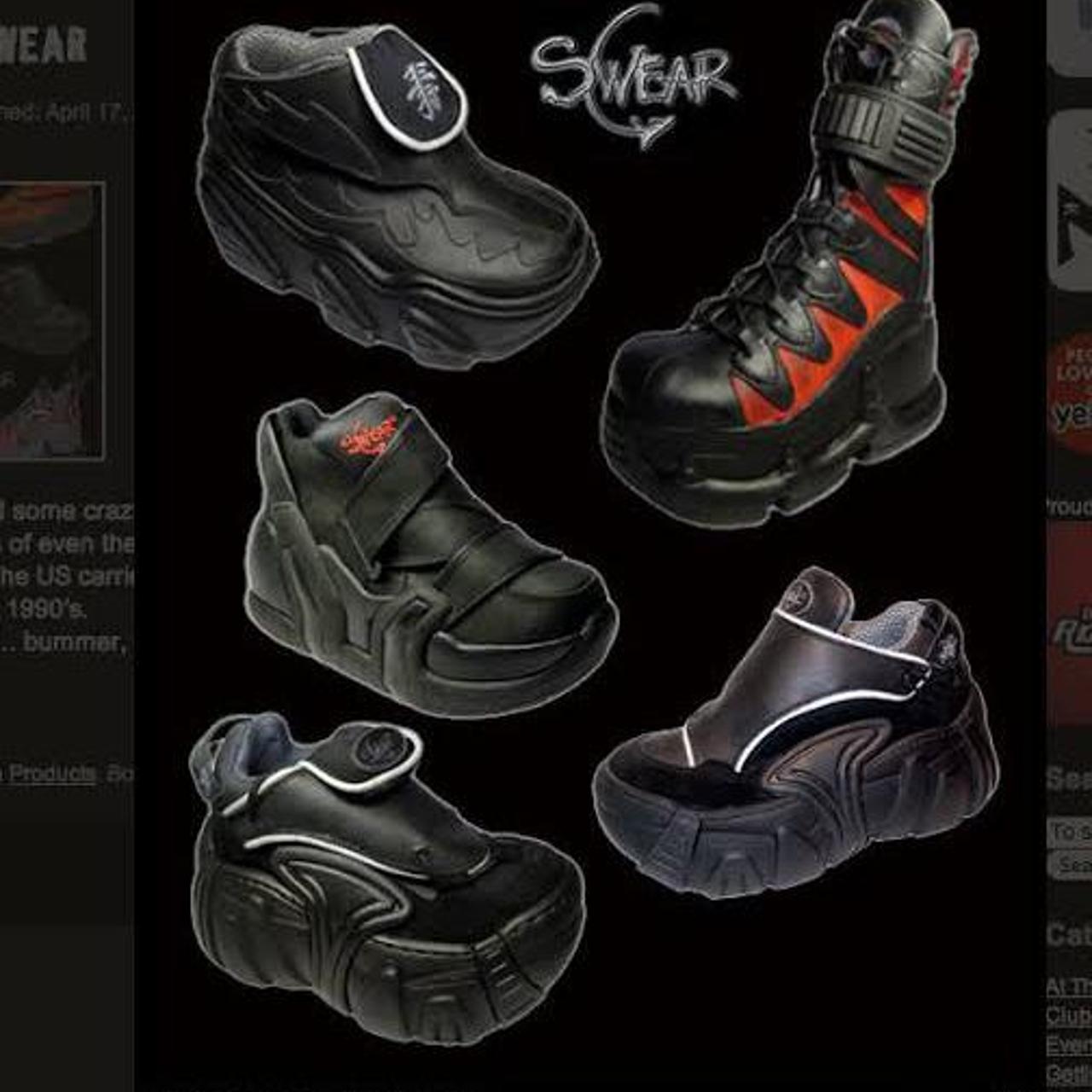 Swear London Men's Red and Black Boots | Depop