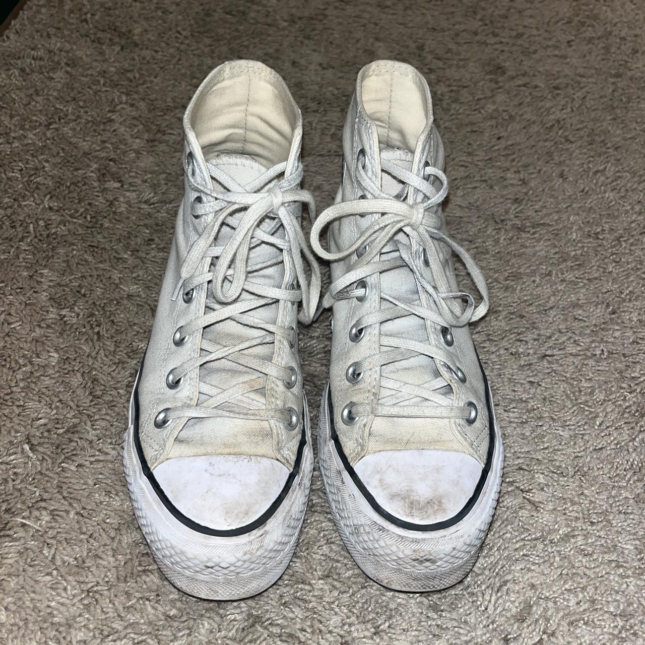 High top platform converse. Slightly worn and a... - Depop