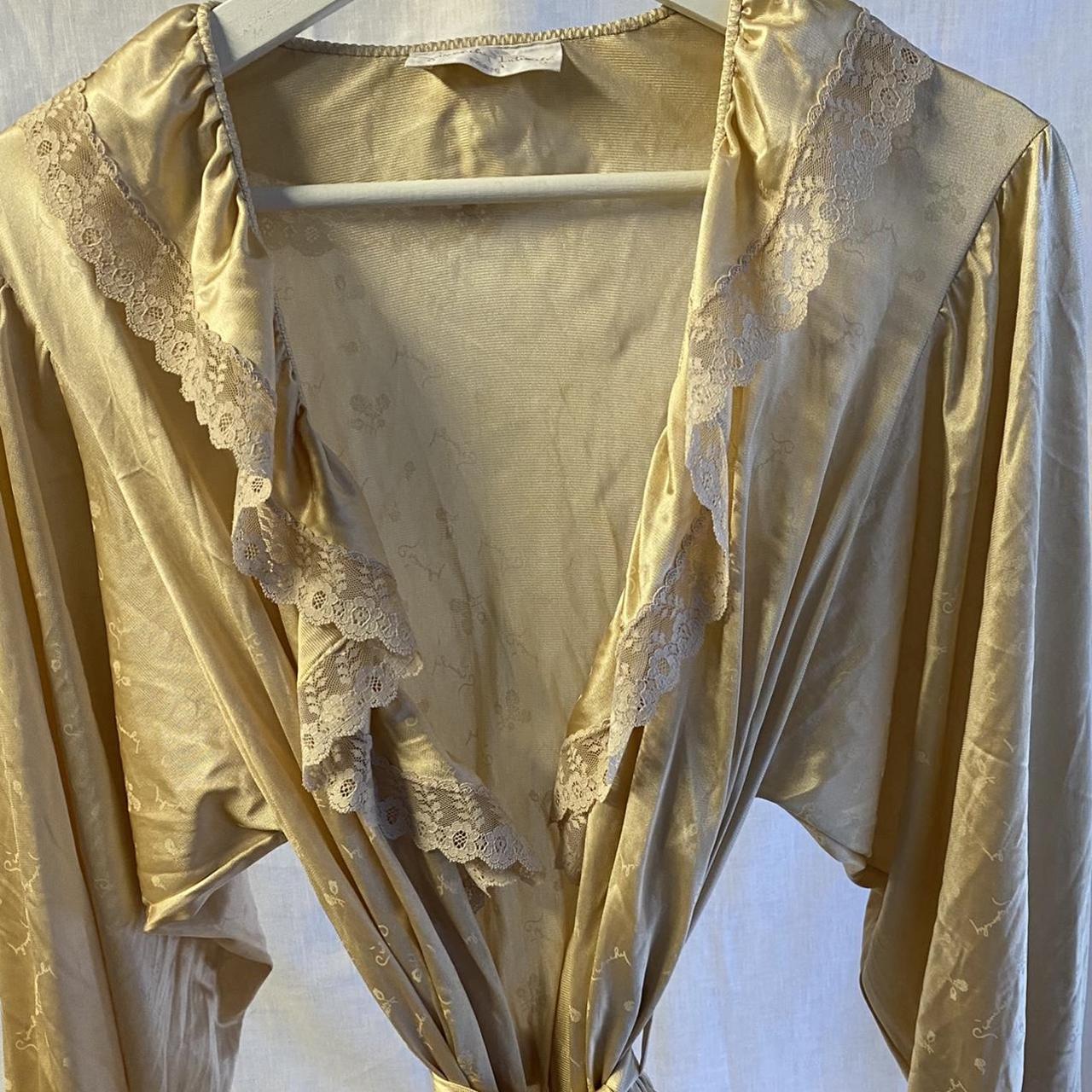 SUPER CUTE VINTAGE GIVENCHY-INTIMATE LONG GOLD ROBE😻 - Depop
