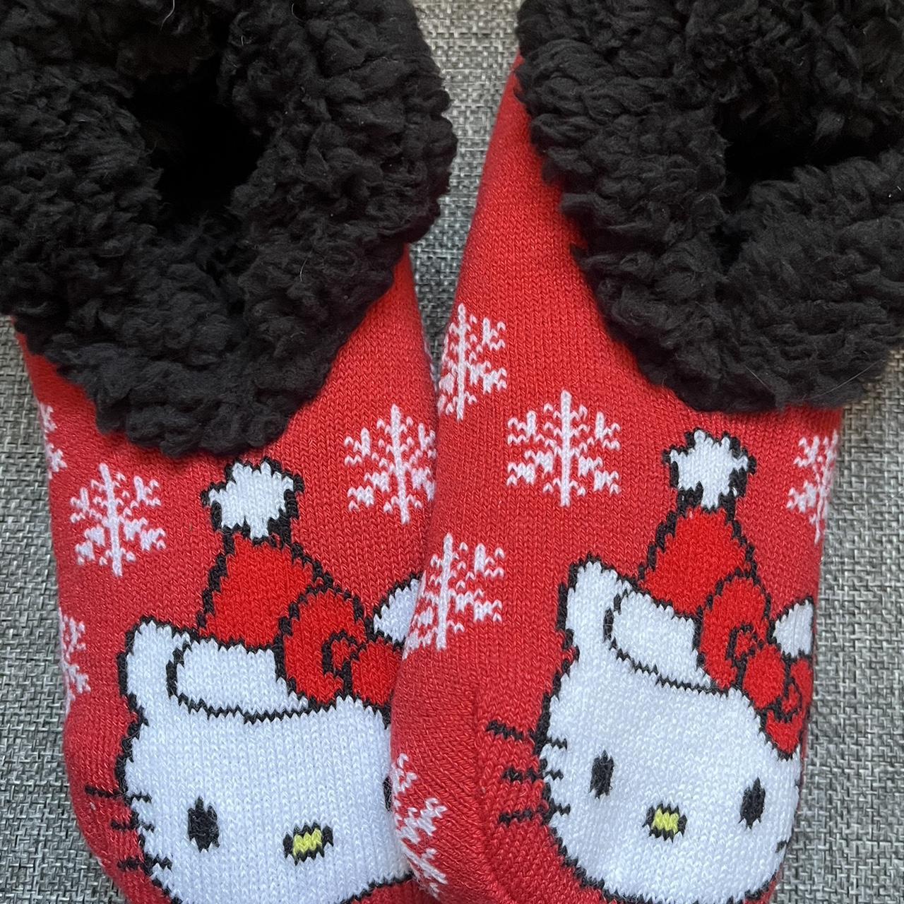 hello kitty christmas slipper grippy socks never... - Depop