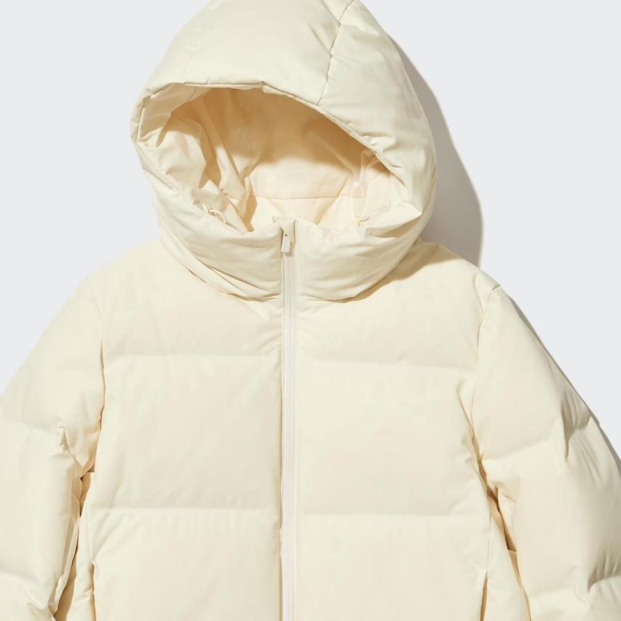 Off white uniqlo puffer jacket “Seamless down... - Depop