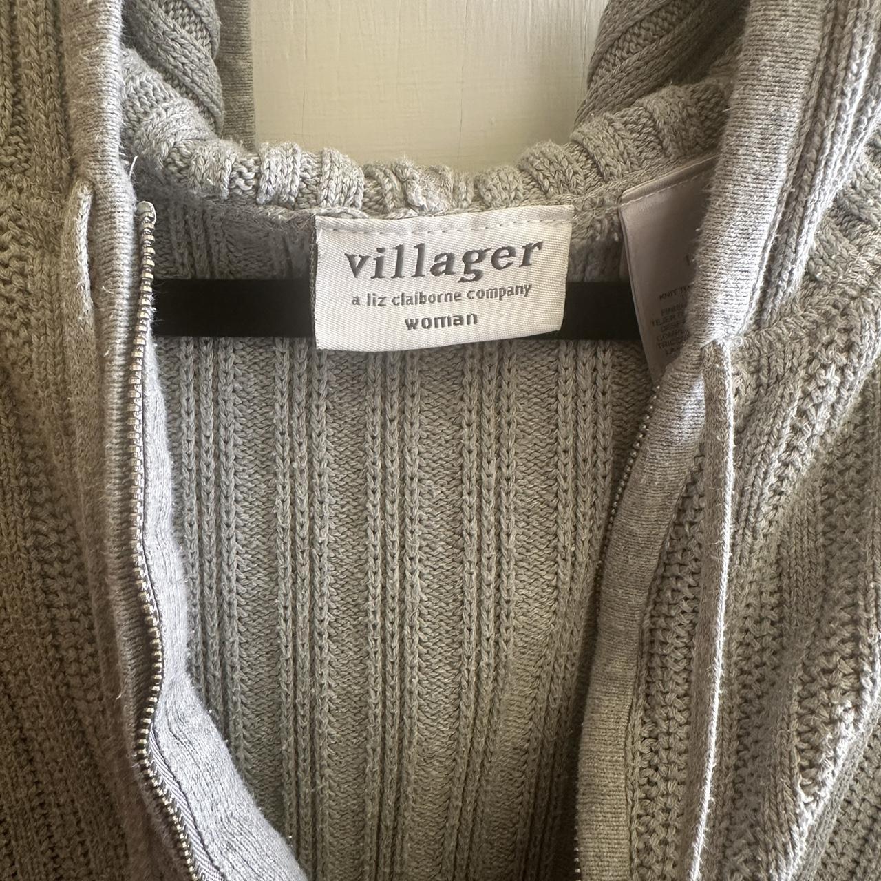 Villager grey half zip/quarter zip knit... | Depop