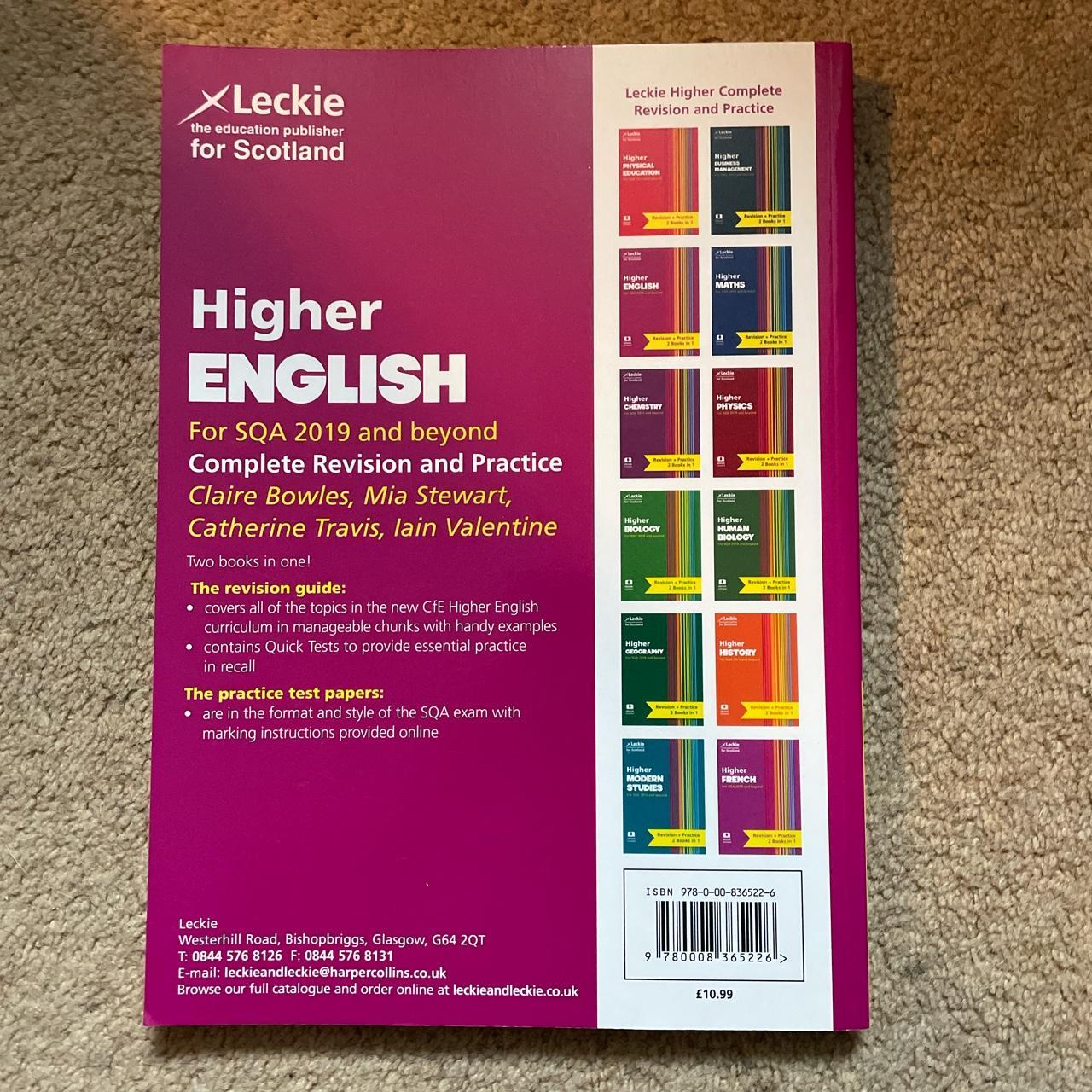 SQA Higher English & Geography revision books Both... - Depop