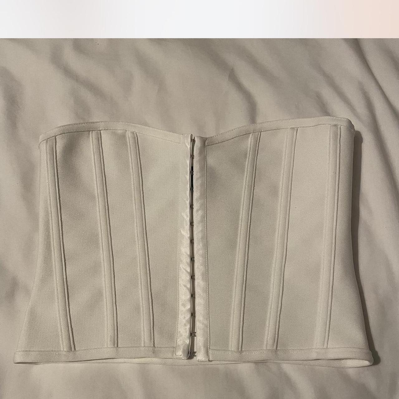 PLT white hook and eye corset top. Size 10. Worn a... - Depop