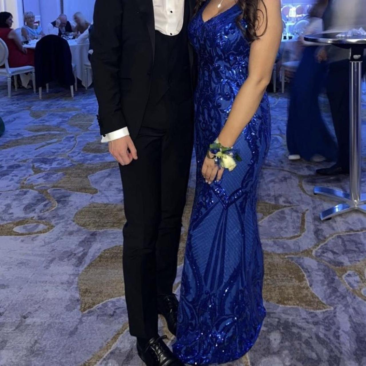 Formal / Debs / Prom dress Navy Sequin Worn... - Depop