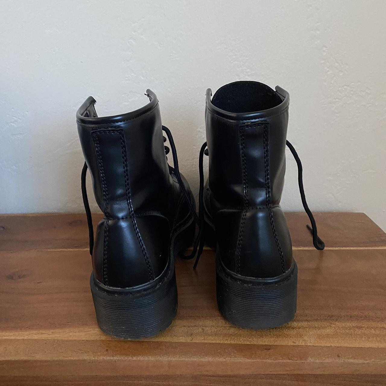 Black platform combat boots ~ Scuffing shown in... - Depop