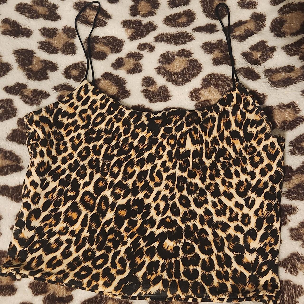 Repop Leopard cheetah print tank top size Medium... | Depop