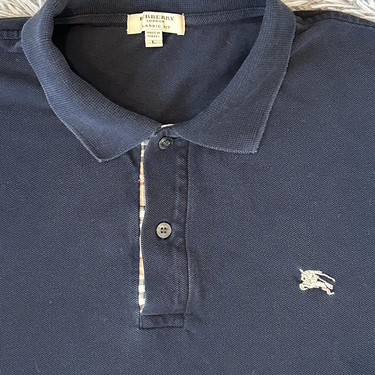Burberry London classic fit black polo... - Depop