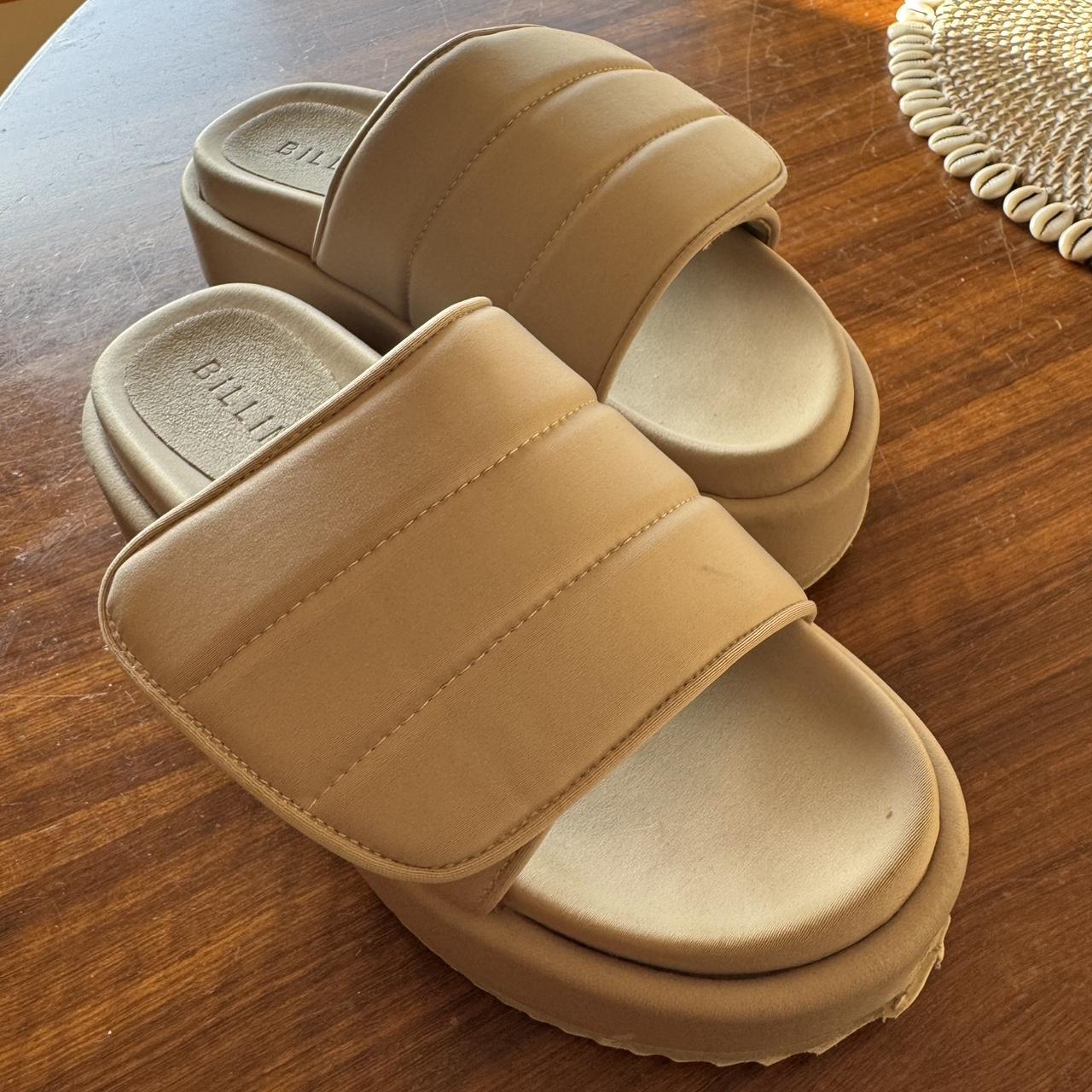 Billini platform slides 6cm platform Velcro... | Depop